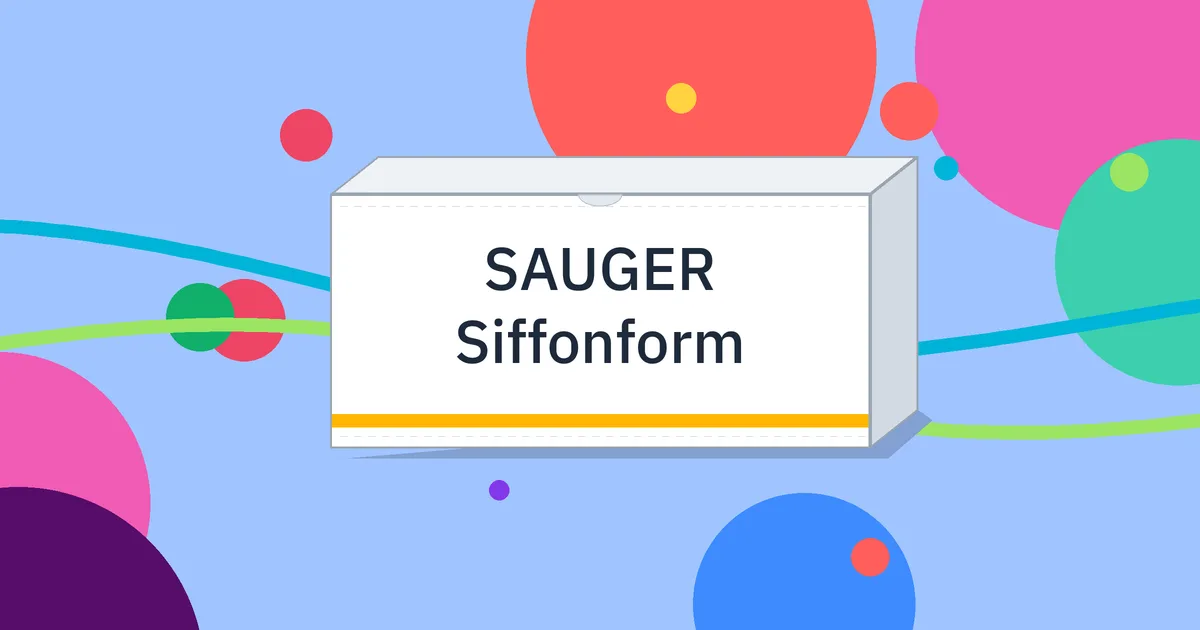 Symbolbild: Packung mit der Aufschrift SAUGER Siffonform (PZN 02443339) – Verfügbarkeit und Bezug in Apotheken in Frankfurt am Main