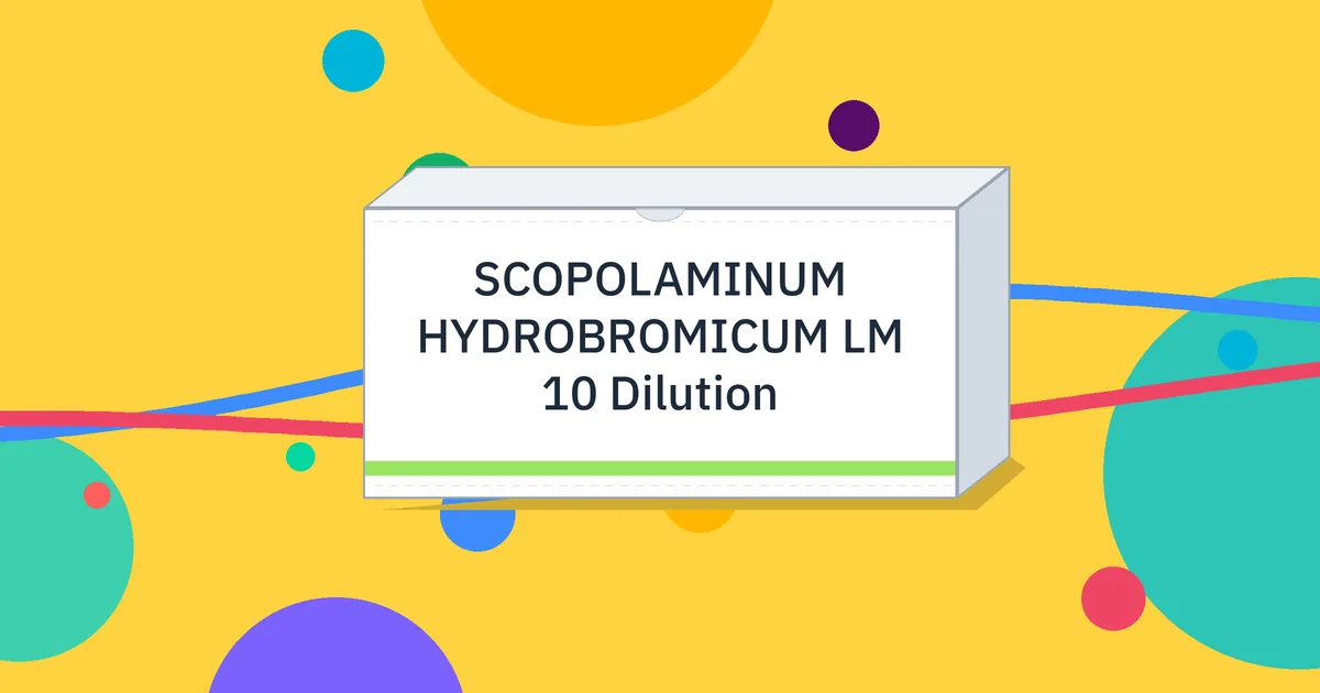 Symbolbild: Packung mit der Aufschrift SCOPOLAMINUM HYDROBROMICUM LM 10 Dilution (PZN 13691075) – Verfügbarkeit und Bezug in Apotheken in Frankfurt am Main
