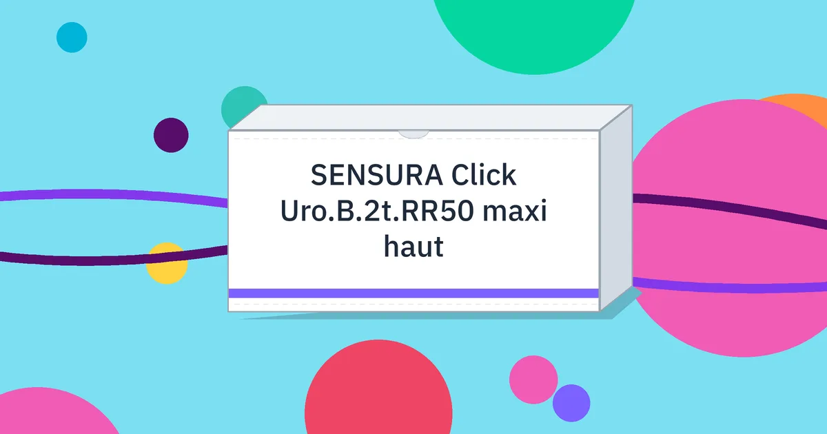 Symbolbild: Packung mit der Aufschrift SENSURA Click Uro.B.2t.RR50 maxi haut (PZN 12465454) – Verfügbarkeit und Bezug in Apotheken in Frankfurt am Main