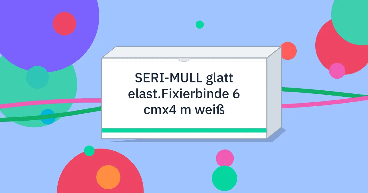 Symbolbild: Packung mit der Aufschrift SERI-MULL glatt elast.Fixierbinde 6 cmx4 m weiß (PZN 14444568) – Verfügbarkeit und Bezug in Apotheken in Frankfurt am Main