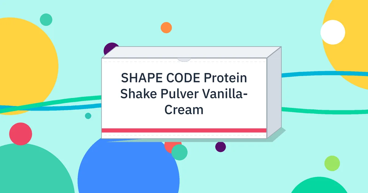 Symbolbild: Packung mit der Aufschrift SHAPE CODE Protein Shake Pulver Vanilla-Cream (PZN 17605084) – Verfügbarkeit und Bezug in Apotheken in Frankfurt am Main