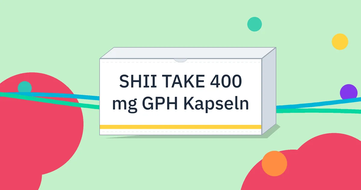 Symbolbild: Packung mit der Aufschrift SHII TAKE 400 mg GPH Kapseln (PZN 00967819) – Verfügbarkeit und Bezug in Apotheken in Frankfurt am Main