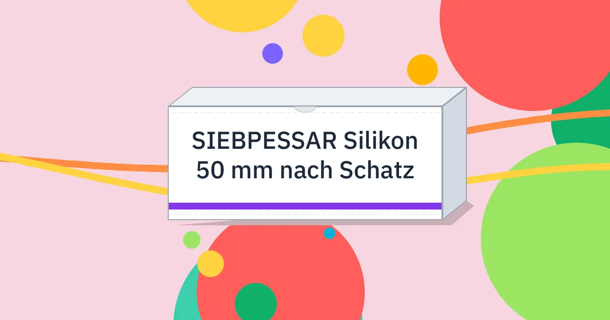 Symbolbild: Packung mit der Aufschrift SIEBPESSAR Silikon 50 mm nach Schatz (PZN 03500140) – Verfügbarkeit und Bezug in Apotheken in Frankfurt am Main