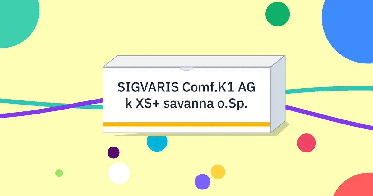 Symbolbild: Packung mit der Aufschrift SIGVARIS Comf.K1 AG k XS+ savanna o.Sp. (PZN 17095312) – Verfügbarkeit und Bezug in Apotheken in Frankfurt am Main