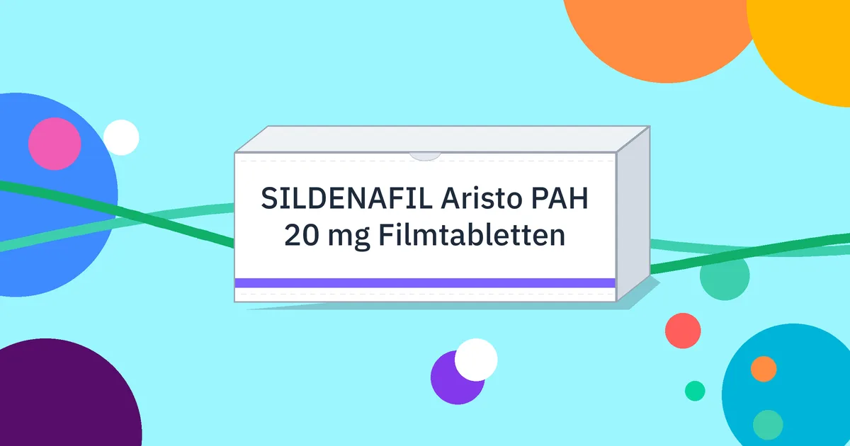 Symbolbild: Packung mit der Aufschrift SILDENAFIL Aristo PAH 20 mg Filmtabletten (PZN 13817582) – Verfügbarkeit und Bezug in Apotheken in Frankfurt am Main