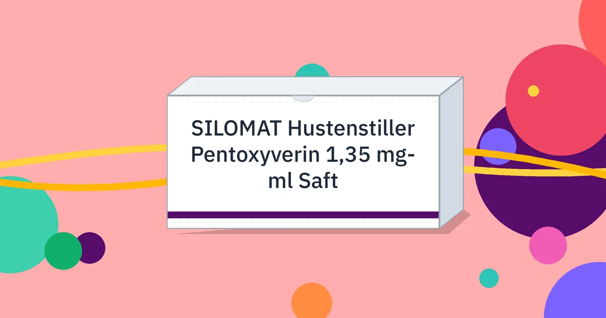 Symbolbild: Packung mit der Aufschrift SILOMAT Hustenstiller Pentoxyverin 1,35 mg-ml Saft (PZN 18661400) – Verfügbarkeit und Bezug in Apotheken in Frankfurt am Main