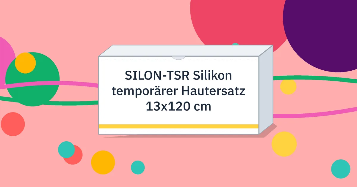 Symbolbild: Packung mit der Aufschrift SILON-TSR Silikon temporärer Hautersatz 13x120 cm (PZN 11850807) – Verfügbarkeit und Bezug in Apotheken in Frankfurt am Main
