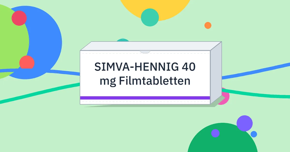 Symbolbild: Packung mit der Aufschrift SIMVA-HENNIG 40 mg Filmtabletten (PZN 04111966) – Verfügbarkeit und Bezug in Apotheken in Frankfurt am Main