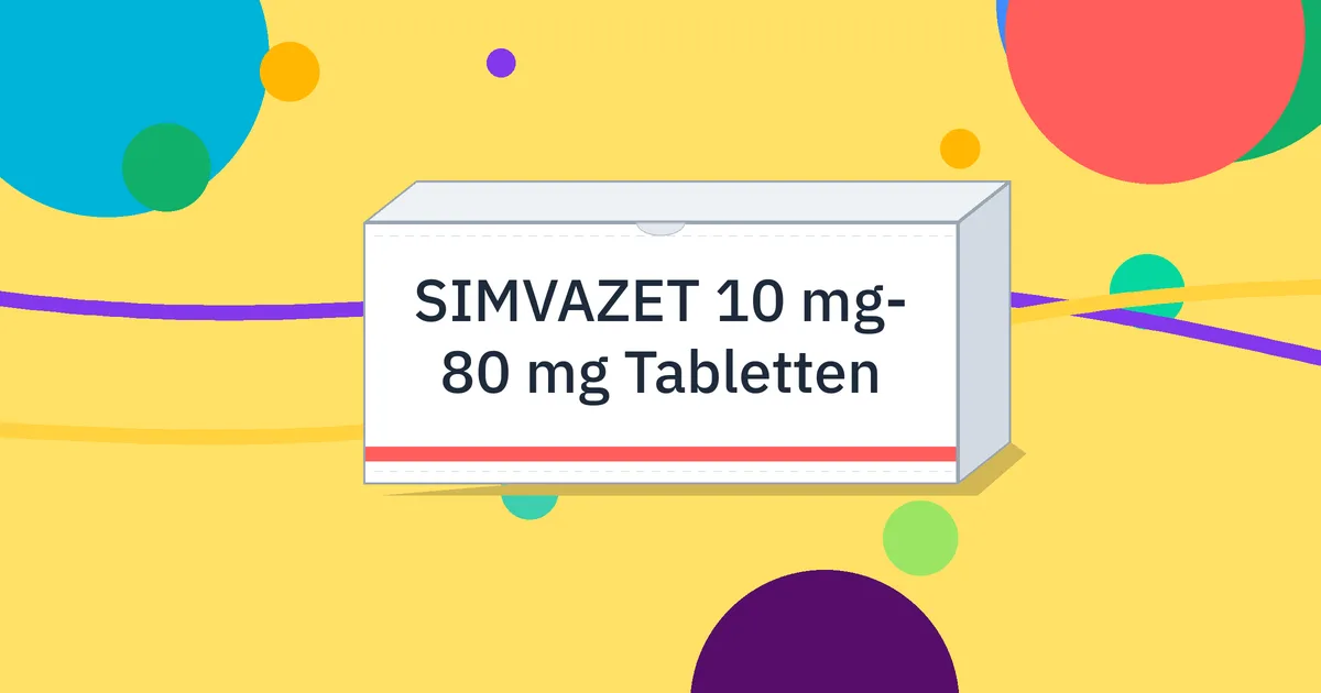 Symbolbild: Packung mit der Aufschrift SIMVAZET 10 mg-80 mg Tabletten (PZN 13970616) – Verfügbarkeit und Bezug in Apotheken in Frankfurt am Main