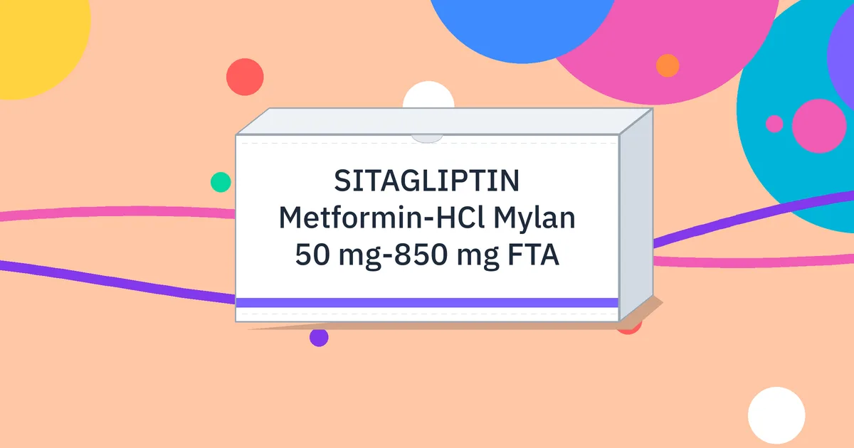 Symbolbild: Packung mit der Aufschrift SITAGLIPTIN Metformin-HCl Mylan 50 mg-850 mg FTA (PZN 17987074) – Verfügbarkeit und Bezug in Apotheken in Frankfurt am Main