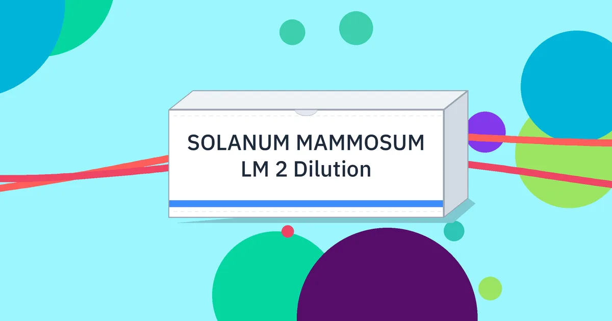 Symbolbild: Packung mit der Aufschrift SOLANUM MAMMOSUM LM 2 Dilution (PZN 13192248) – Verfügbarkeit und Bezug in Apotheken in Frankfurt am Main