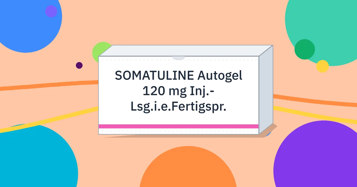 Symbolbild: Packung mit der Aufschrift SOMATULINE Autogel 120 mg Inj.-Lsg.i.e.Fertigspr. (PZN 14170421) – Verfügbarkeit und Bezug in Apotheken in Frankfurt am Main
