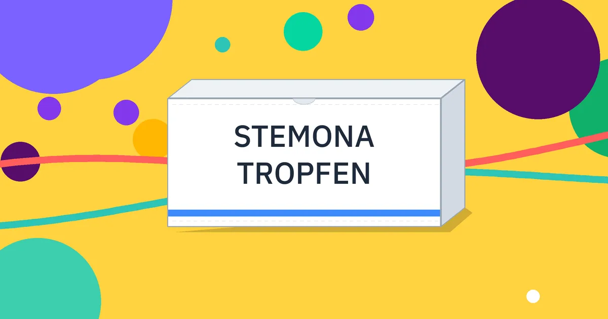 Symbolbild: Packung mit der Aufschrift STEMONA TROPFEN (PZN 15230131) – Verfügbarkeit und Bezug in Apotheken in Frankfurt am Main