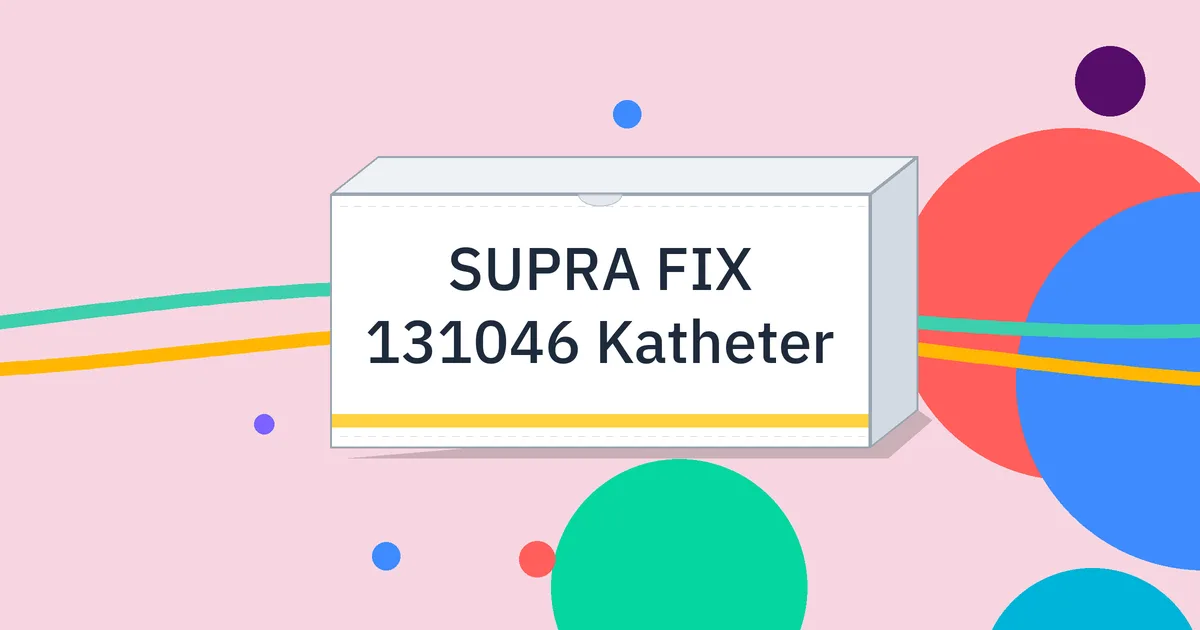 Symbolbild: Packung mit der Aufschrift SUPRA FIX 131046 Katheter (PZN 06679145) – Verfügbarkeit und Bezug in Apotheken in Frankfurt am Main