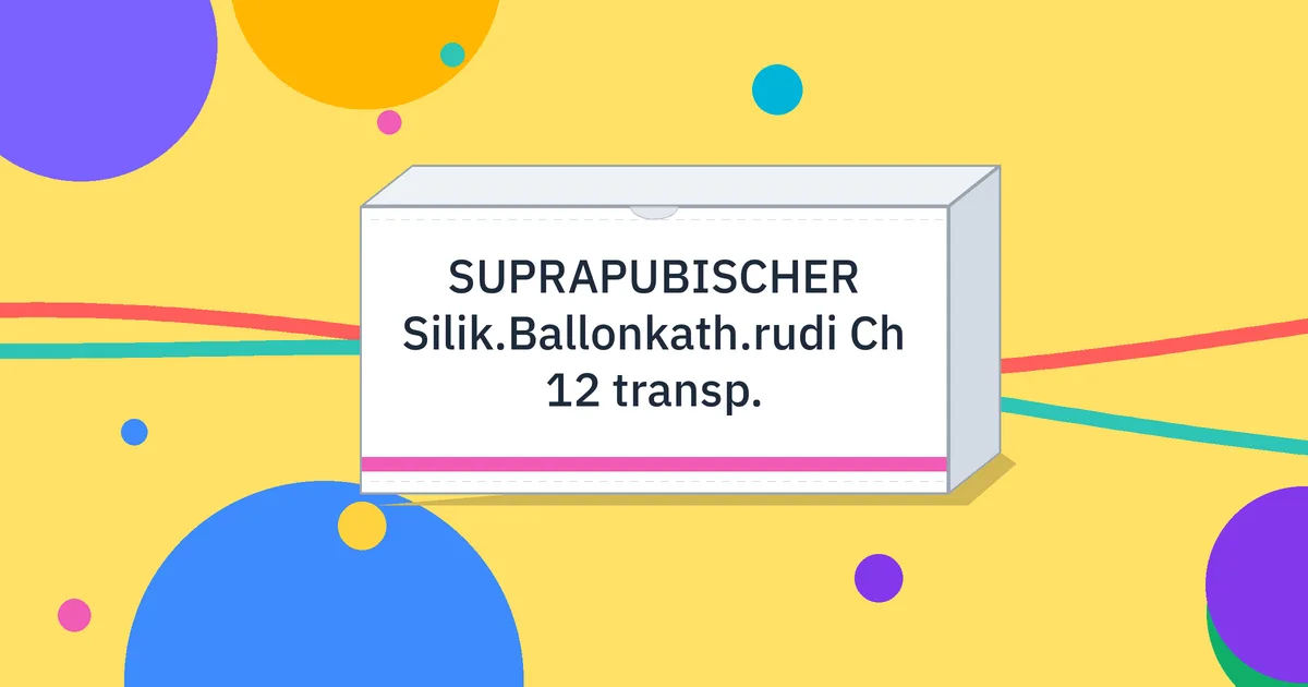 Symbolbild: Packung mit der Aufschrift SUPRAPUBISCHER Silik.Ballonkath.rudi Ch 12 transp. (PZN 19950520) – Verfügbarkeit und Bezug in Apotheken in Frankfurt am Main