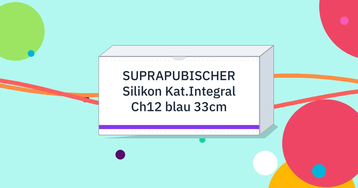 Symbolbild: Packung mit der Aufschrift SUPRAPUBISCHER Silikon Kat.Integral Ch12 blau 33cm (PZN 09767826) – Verfügbarkeit und Bezug in Apotheken in Frankfurt am Main
