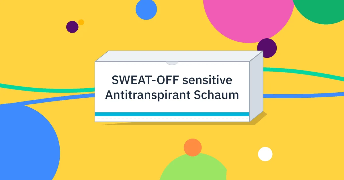 Symbolbild: Packung mit der Aufschrift SWEAT-OFF sensitive Antitranspirant Schaum (PZN 14238395) – Verfügbarkeit und Bezug in Apotheken in Frankfurt am Main