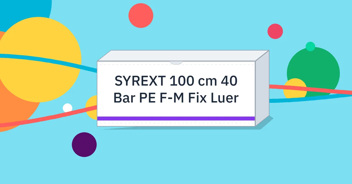 Symbolbild: Packung mit der Aufschrift SYREXT 100 cm 40 Bar PE F-M Fix Luer (PZN 17897690) – Verfügbarkeit und Bezug in Apotheken in Frankfurt am Main