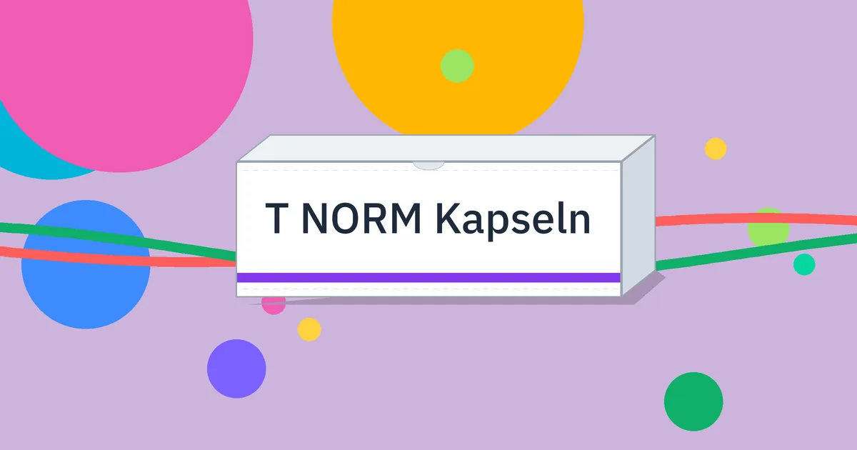 Symbolbild: Packung mit der Aufschrift T NORM Kapseln (PZN 13332979) – Verfügbarkeit und Bezug in Apotheken in Frankfurt am Main