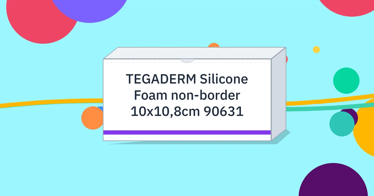 Symbolbild: Packung mit der Aufschrift TEGADERM Silicone Foam non-border 10x10,8cm 90631 (PZN 16394828) – Verfügbarkeit und Bezug in Apotheken in Frankfurt am Main