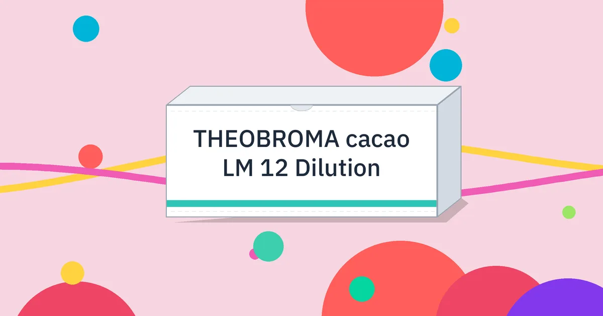 Symbolbild: Packung mit der Aufschrift THEOBROMA cacao LM 12 Dilution (PZN 13219763) – Verfügbarkeit und Bezug in Apotheken in Frankfurt am Main