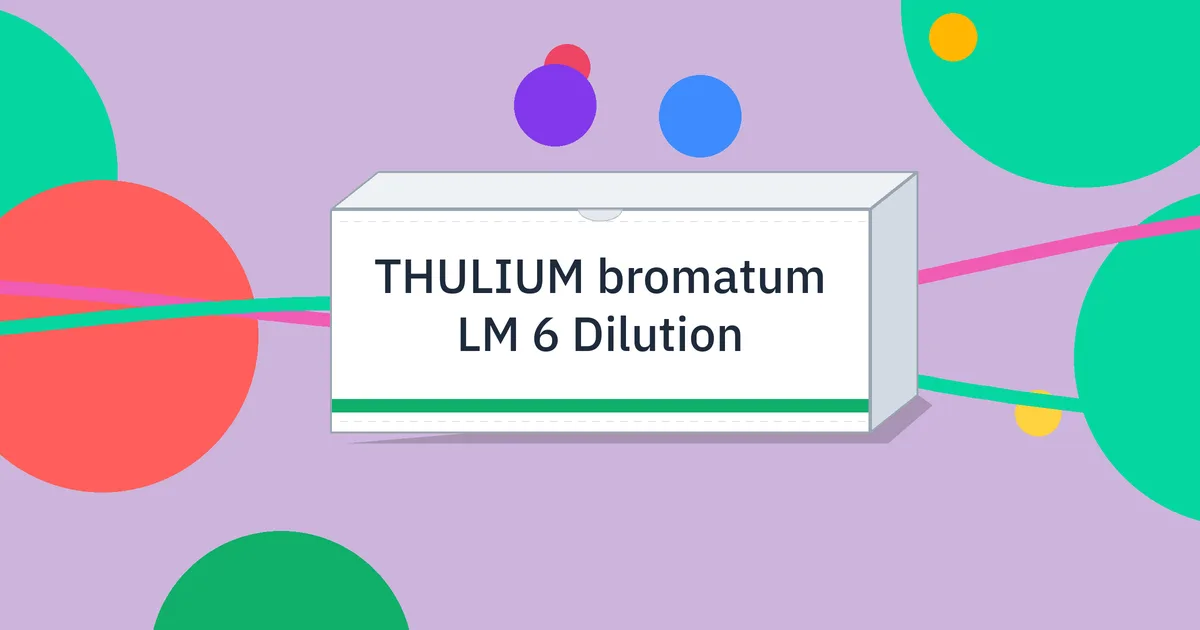 Symbolbild: Packung mit der Aufschrift THULIUM bromatum LM 6 Dilution (PZN 13690704) – Verfügbarkeit und Bezug in Apotheken in Frankfurt am Main