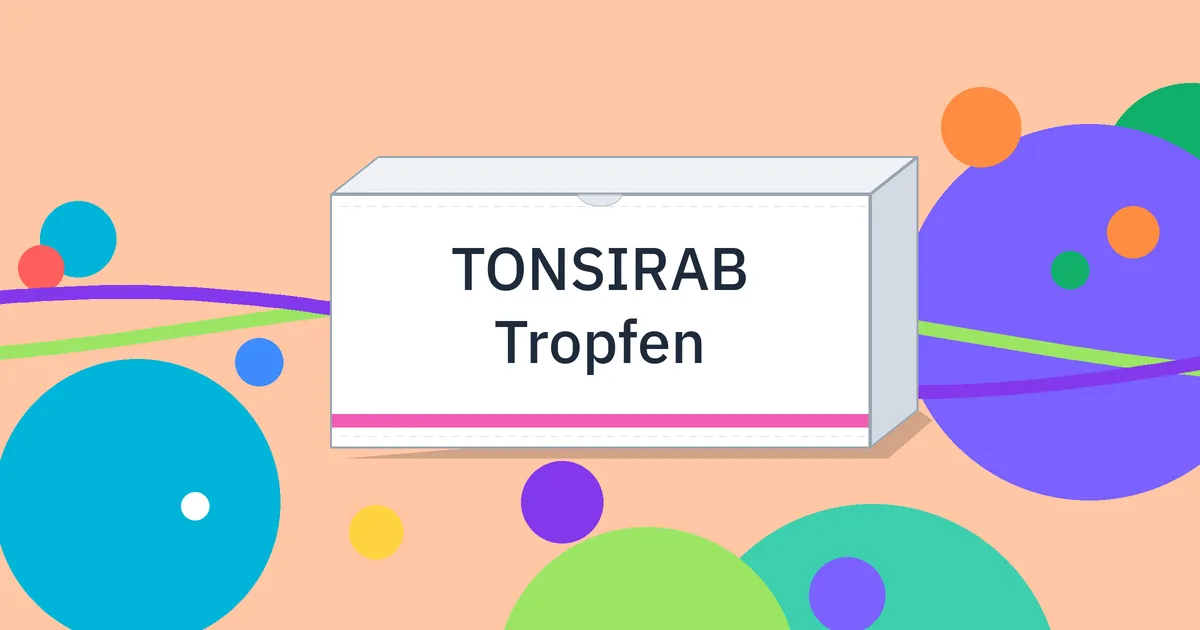 Symbolbild: Packung mit der Aufschrift TONSIRAB Tropfen (PZN 04409795) – Verfügbarkeit und Bezug in Apotheken in Frankfurt am Main