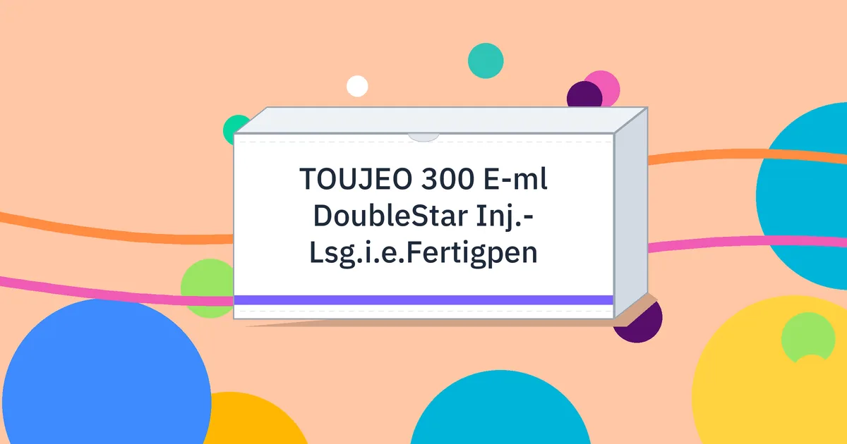 Symbolbild: Packung mit der Aufschrift TOUJEO 300 E-ml DoubleStar Inj.-Lsg.i.e.Fertigpen (PZN 16899764) – Verfügbarkeit und Bezug in Apotheken in Frankfurt am Main