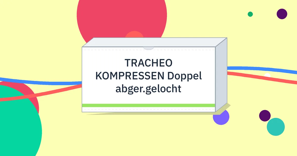 Symbolbild: Packung mit der Aufschrift TRACHEO KOMPRESSEN Doppel abger.gelocht (PZN 00103912) – Verfügbarkeit und Bezug in Apotheken in Frankfurt am Main