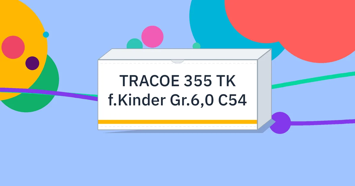 Symbolbild: Packung mit der Aufschrift TRACOE 355 TK f.Kinder Gr.6,0 C54 (PZN 11644551) – Verfügbarkeit und Bezug in Apotheken in Frankfurt am Main