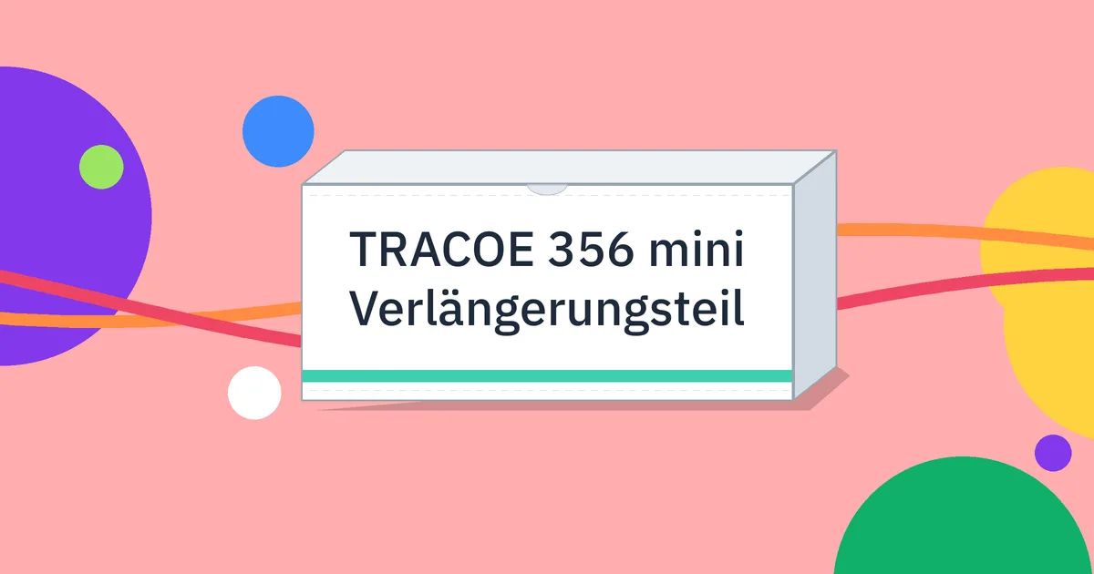 Symbolbild: Packung mit der Aufschrift TRACOE 356 mini Verlängerungsteil (PZN 09944174) – Verfügbarkeit und Bezug in Apotheken in Frankfurt am Main