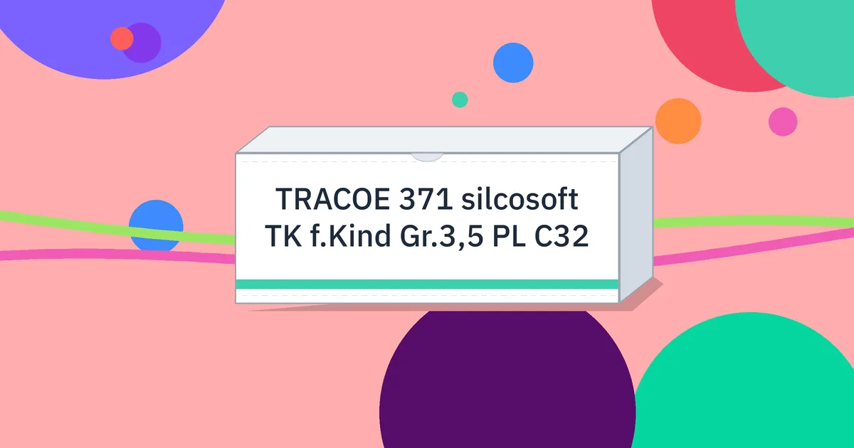 Symbolbild: Packung mit der Aufschrift TRACOE 371 silcosoft TK f.Kind Gr.3,5 PL C32 (PZN 14315196) – Verfügbarkeit und Bezug in Apotheken in Frankfurt am Main