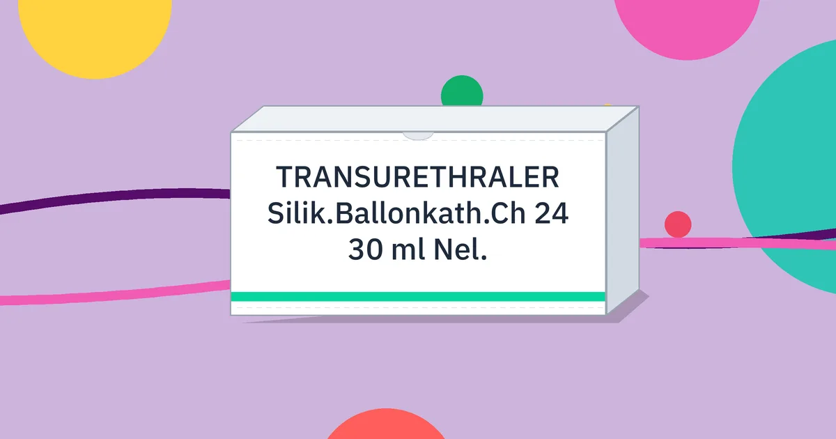 Symbolbild: Packung mit der Aufschrift TRANSURETHRALER Silik.Ballonkath.Ch 24 30 ml Nel. (PZN 10981648) – Verfügbarkeit und Bezug in Apotheken in Frankfurt am Main