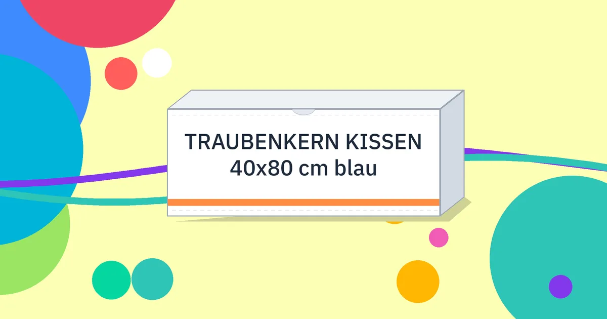 Symbolbild: Packung mit der Aufschrift TRAUBENKERN KISSEN 40x80 cm blau (PZN 04006755) – Verfügbarkeit und Bezug in Apotheken in Frankfurt am Main