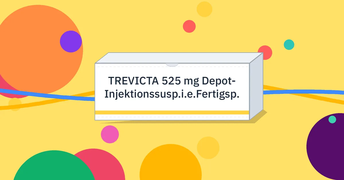 Symbolbild: Packung mit der Aufschrift TREVICTA 525 mg Depot-Injektionssusp.i.e.Fertigsp. (PZN 13600316) – Verfügbarkeit und Bezug in Apotheken in Frankfurt am Main