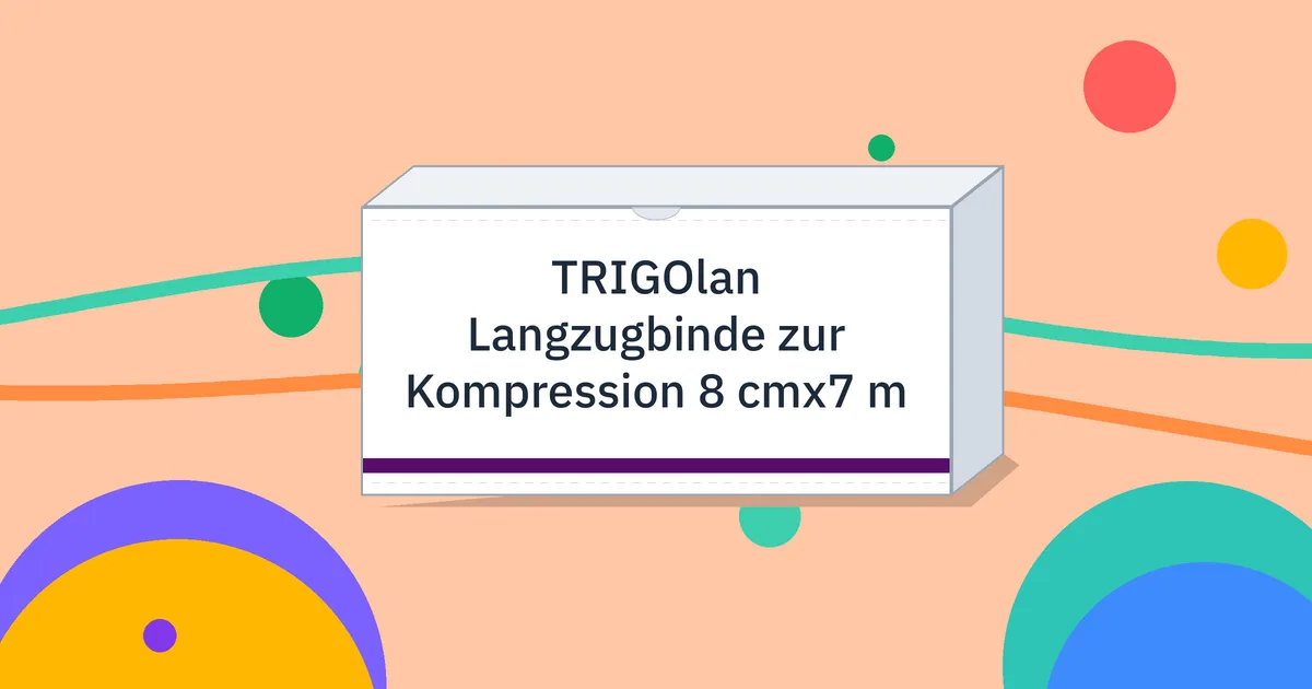 Symbolbild: Packung mit der Aufschrift TRIGOlan Langzugbinde zur Kompression 8 cmx7 m (PZN 09945340) – Verfügbarkeit und Bezug in Apotheken in Frankfurt am Main