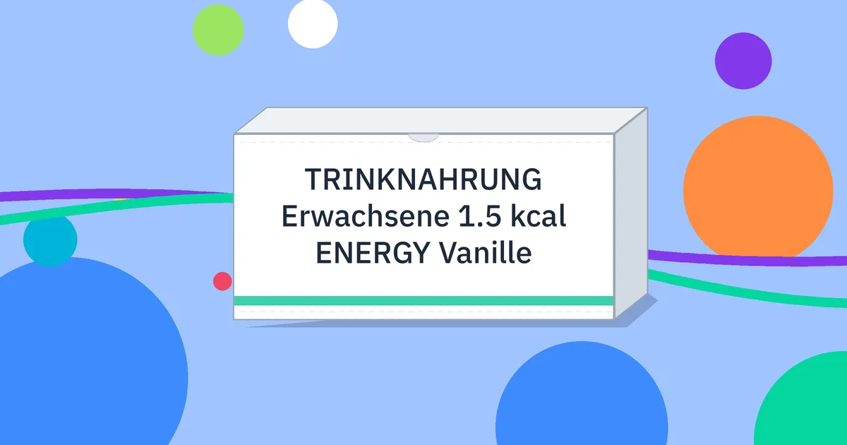 Symbolbild: Packung mit der Aufschrift TRINKNAHRUNG Erwachsene 1.5 kcal ENERGY Vanille (PZN 16917137) – Verfügbarkeit und Bezug in Apotheken in Frankfurt am Main