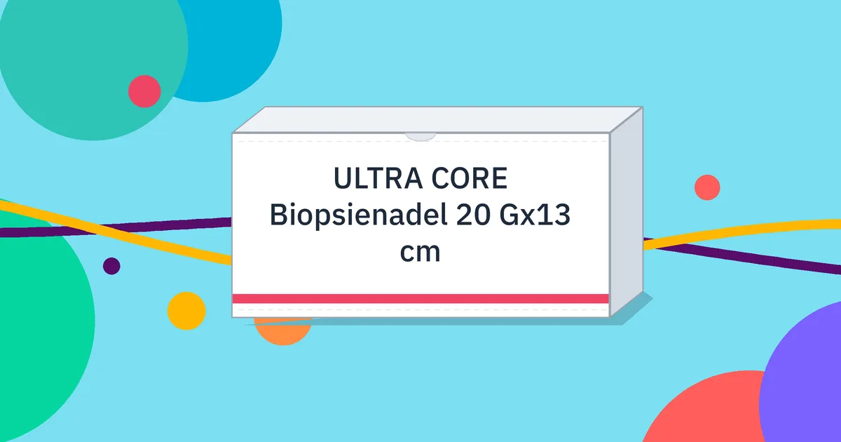 Symbolbild: Packung mit der Aufschrift ULTRA CORE Biopsienadel 20 Gx13 cm (PZN 06767984) – Verfügbarkeit und Bezug in Apotheken in Frankfurt am Main