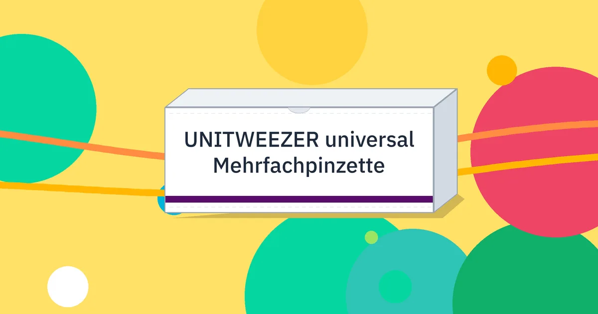 Symbolbild: Packung mit der Aufschrift UNITWEEZER universal Mehrfachpinzette (PZN 18470545) – Verfügbarkeit und Bezug in Apotheken in Frankfurt am Main