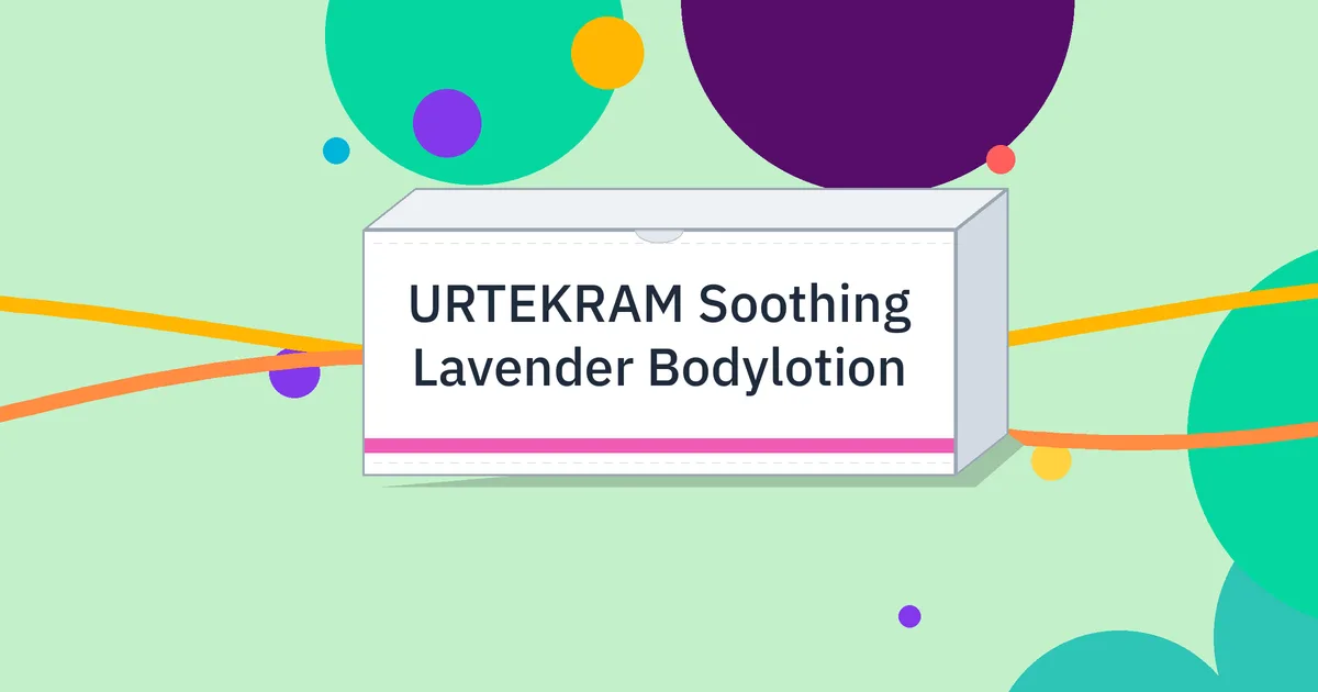 Symbolbild: Packung mit der Aufschrift URTEKRAM Soothing Lavender Bodylotion (PZN 19478170) – Verfügbarkeit und Bezug in Apotheken in Frankfurt am Main