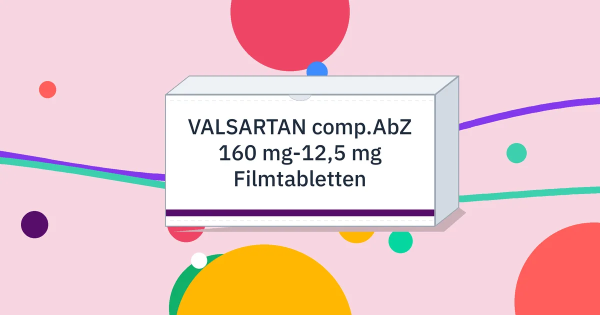Symbolbild: Packung mit der Aufschrift VALSARTAN comp.AbZ 160 mg-12,5 mg Filmtabletten (PZN 07608472) – Verfügbarkeit und Bezug in Apotheken in Frankfurt am Main
