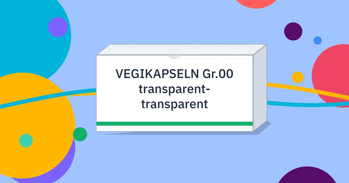 Symbolbild: Packung mit der Aufschrift VEGIKAPSELN Gr.00 transparent-transparent (PZN 17858253) – Verfügbarkeit und Bezug in Apotheken in Frankfurt am Main