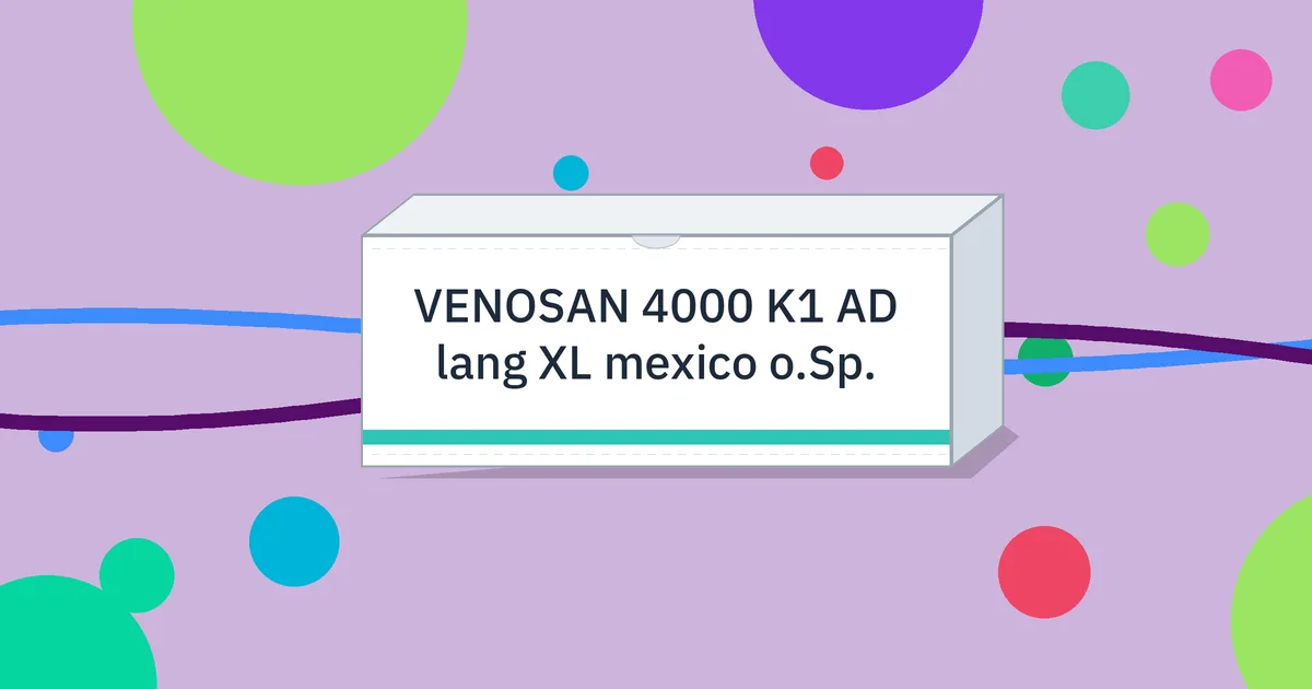 Symbolbild: Packung mit der Aufschrift VENOSAN 4000 K1 AD lang XL mexico o.Sp. (PZN 14422957) – Verfügbarkeit und Bezug in Apotheken in Frankfurt am Main