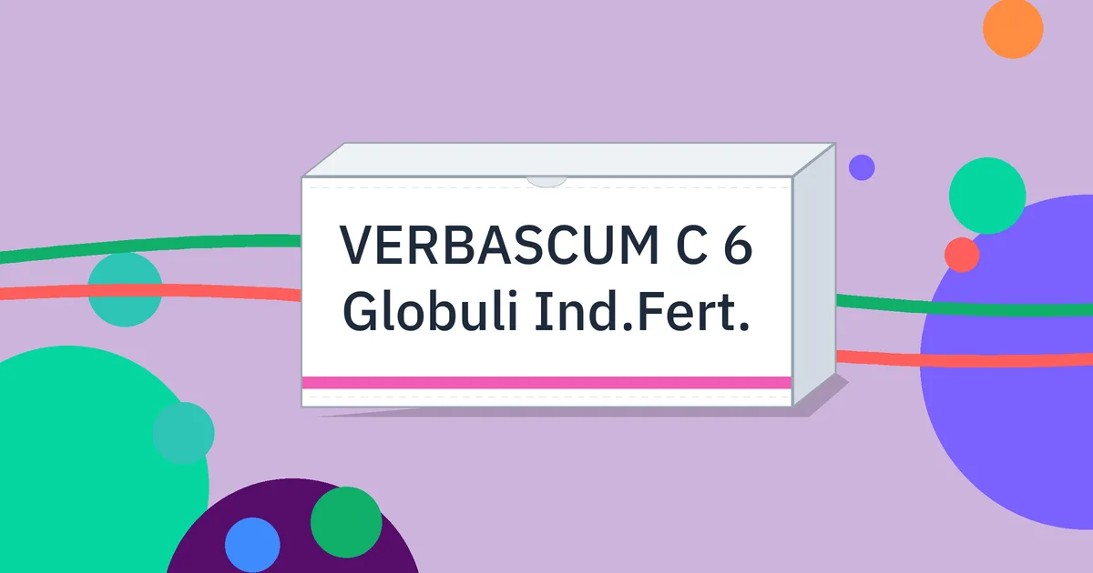 Symbolbild: Packung mit der Aufschrift VERBASCUM C 6 Globuli Ind.Fert. (PZN 17665838) – Verfügbarkeit und Bezug in Apotheken in Frankfurt am Main
