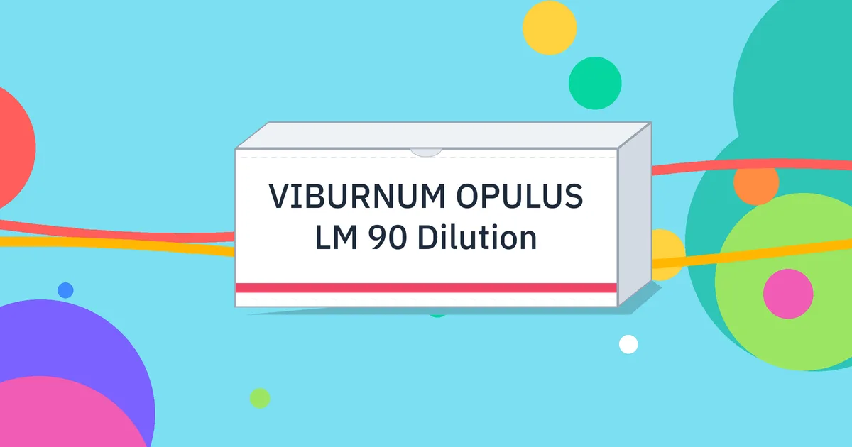 Symbolbild: Packung mit der Aufschrift VIBURNUM OPULUS LM 90 Dilution (PZN 13271433) – Verfügbarkeit und Bezug in Apotheken in Frankfurt am Main