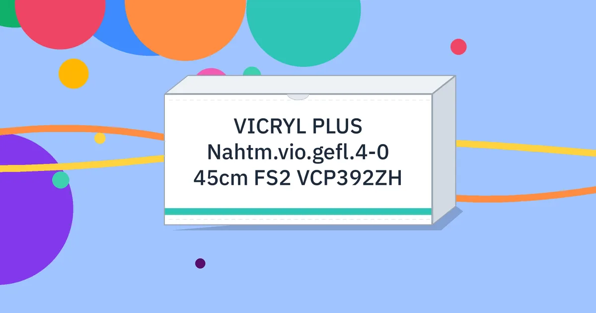Symbolbild: Packung mit der Aufschrift VICRYL PLUS Nahtm.vio.gefl.4-0 45cm FS2 VCP392ZH (PZN 20926751) – Verfügbarkeit und Bezug in Apotheken in Frankfurt am Main