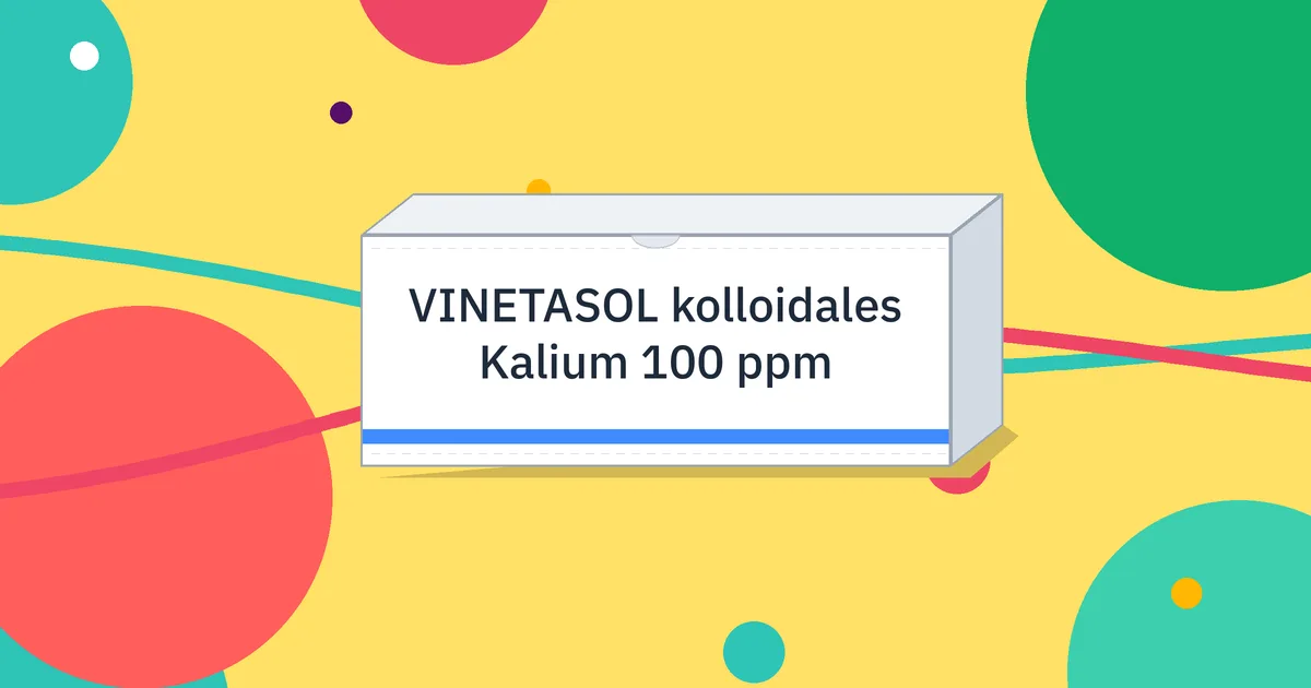 Symbolbild: Packung mit der Aufschrift VINETASOL kolloidales Kalium 100 ppm (PZN 19528985) – Verfügbarkeit und Bezug in Apotheken in Frankfurt am Main