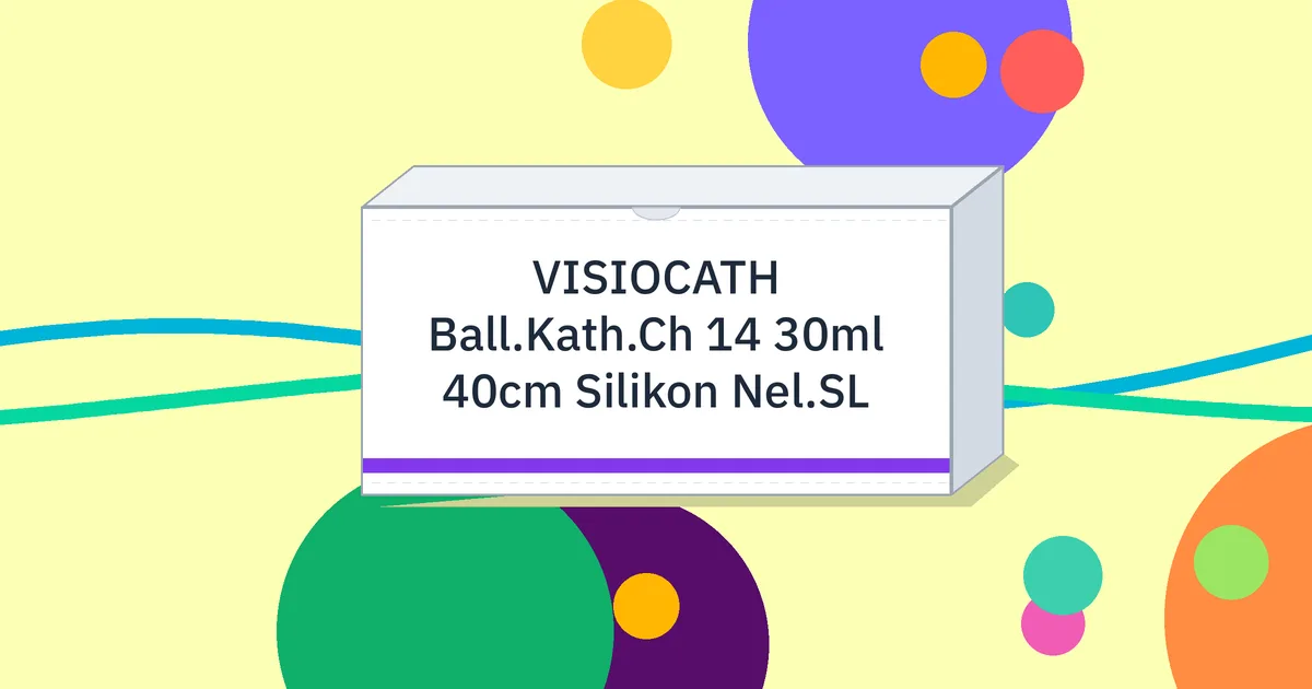 Symbolbild: Packung mit der Aufschrift VISIOCATH Ball.Kath.Ch 14 30ml 40cm Silikon Nel.SL (PZN 18305970) – Verfügbarkeit und Bezug in Apotheken in Frankfurt am Main