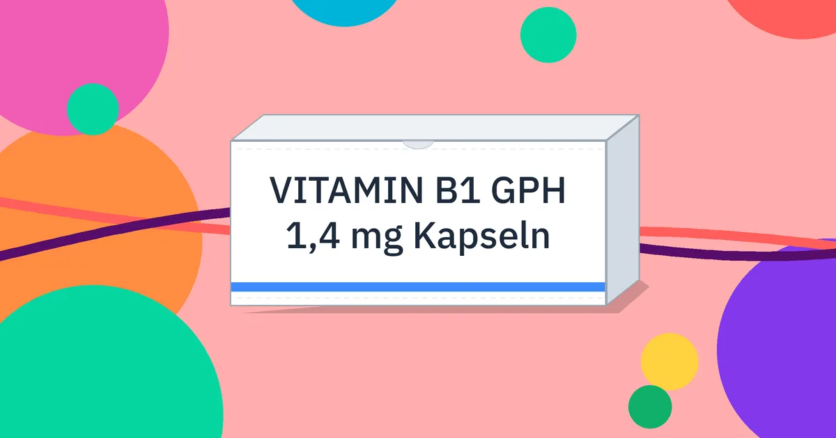 Symbolbild: Packung mit der Aufschrift VITAMIN B1 GPH 1,4 mg Kapseln (PZN 01642864) – Verfügbarkeit und Bezug in Apotheken in Frankfurt am Main