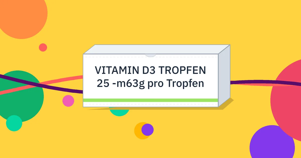Symbolbild: Packung mit der Aufschrift VITAMIN D3 TROPFEN 25 -m63g pro Tropfen (PZN 20646572) – Verfügbarkeit und Bezug in Apotheken in Frankfurt am Main